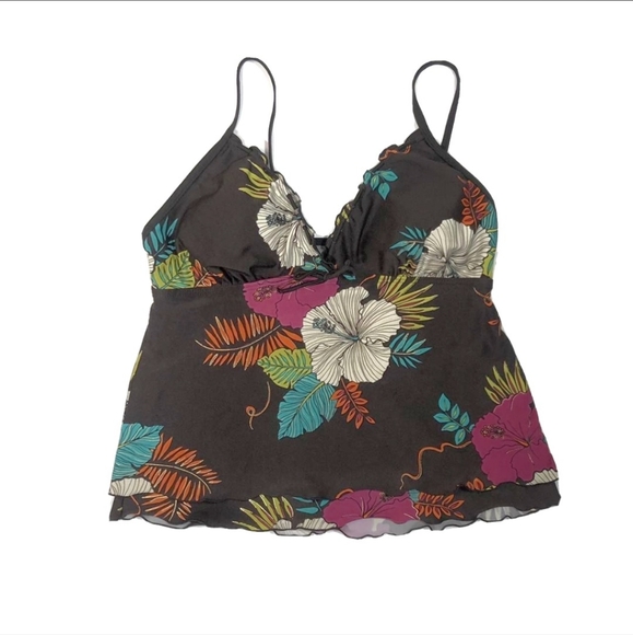 Christina | Swim | Christina Tropical Print Tankini Swim Top Brown Size ...